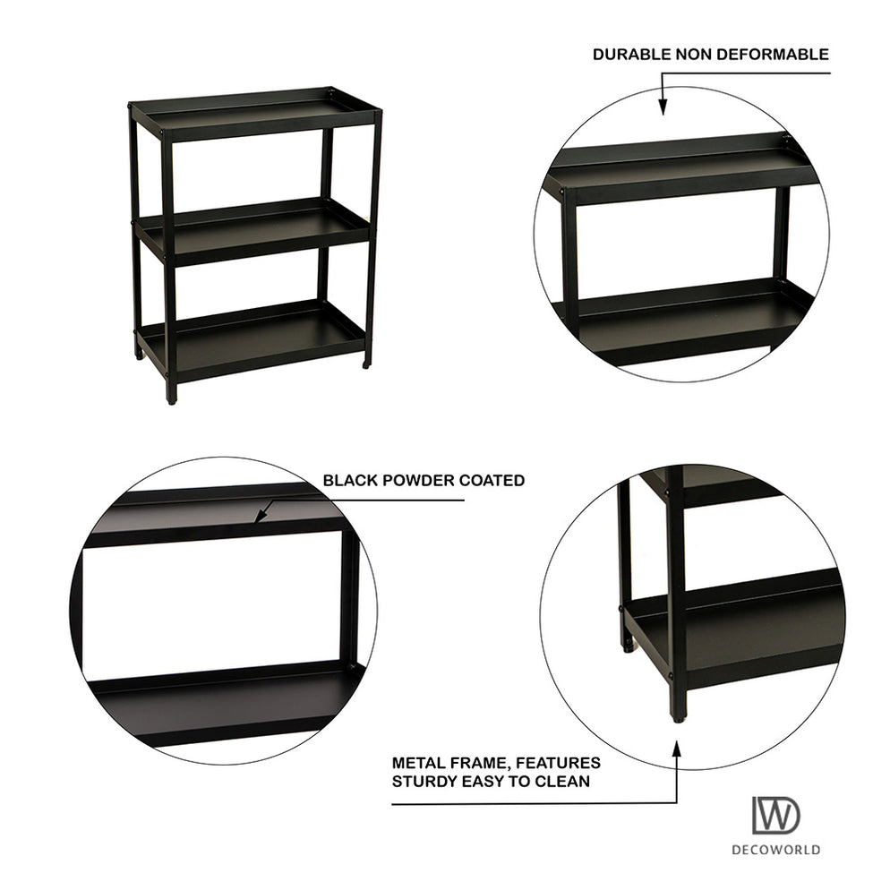 3 Tier Multipurpose Countertop Organizer Rack (Black) — DECOWORLD