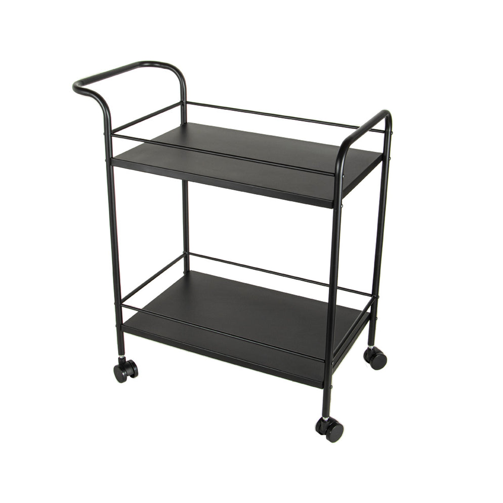 Premium Metal Kitchen Serving Trolley with Wheels (Black) | Decoworld ...
