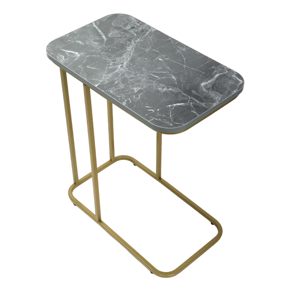 Premium Side Table with Grey Marble Top and Golden Stand | Decoworld ...