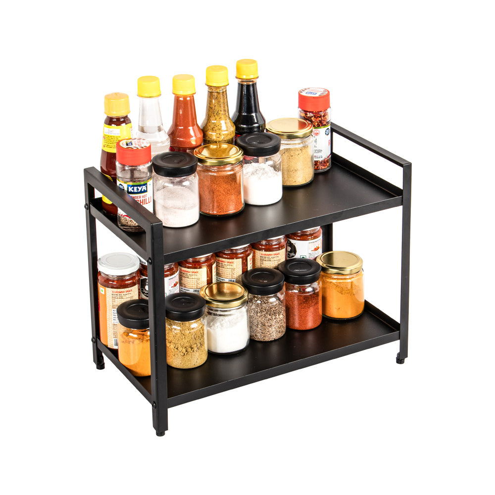 Buy 2-Tier Durable Black Countertop Organizer For Kitchen | Decoworld ...