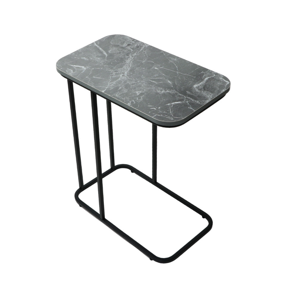 Premium Side Table with Grey Marble Top and Black Stand | Decoworld ...