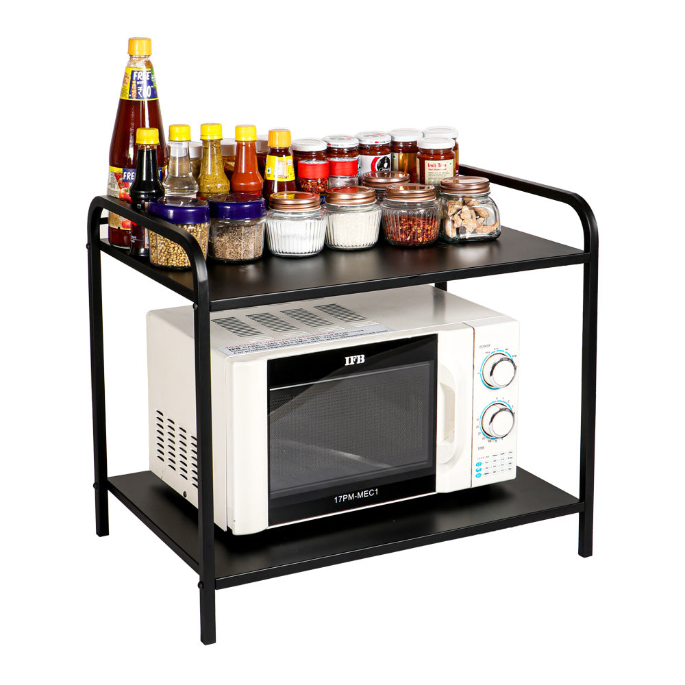 Buy Now!! Premium Black Metal Microwave Stand | Decoworld — DECOWORLD