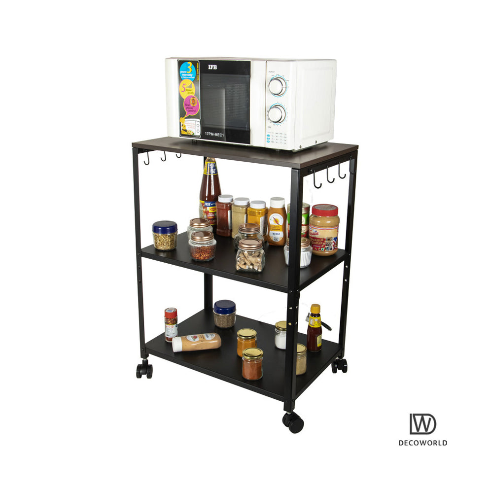 Buy Now 3 Tier Premium Microwave Stand with Wheels | Decoworld — DECOWORLD