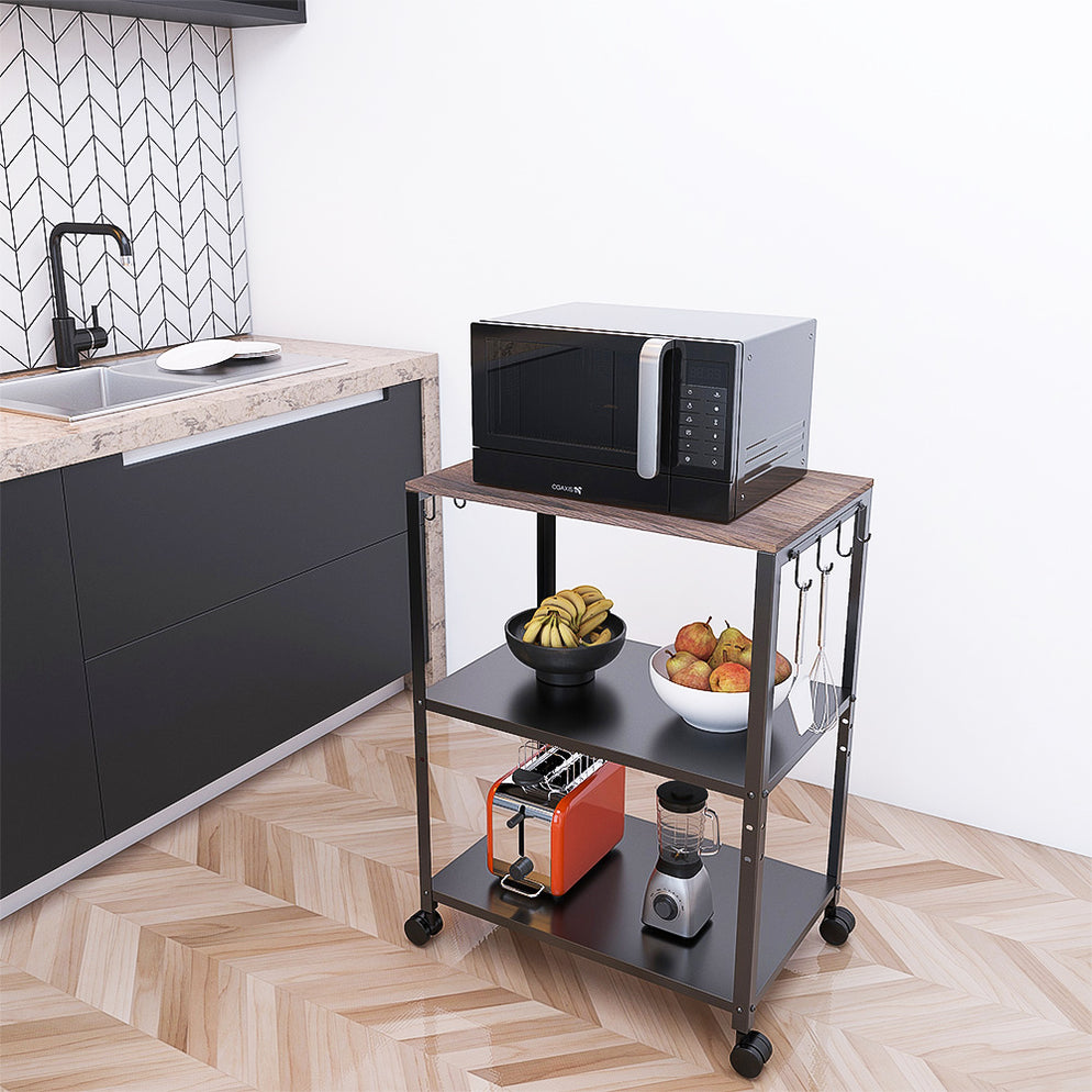 Buy Now 3 Tier Premium Microwave Stand with Wheels | Decoworld — DECOWORLD