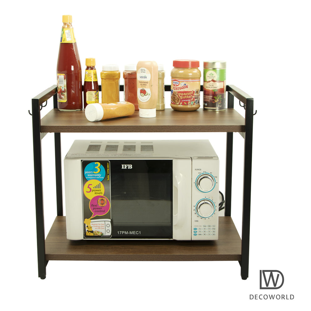 Buy Now Premium Double Platform Black Microwave Stand | Decoworld ...